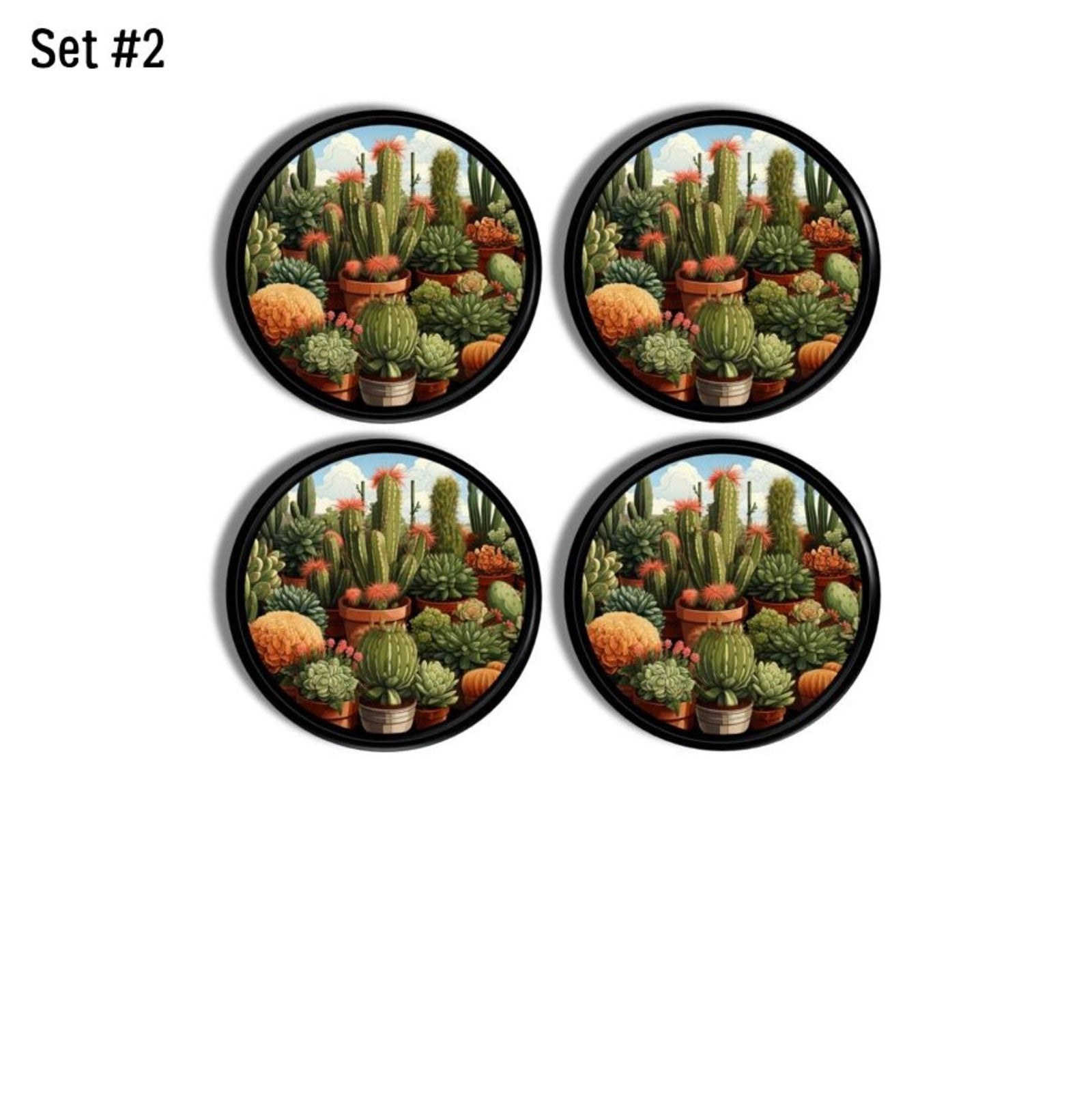 Cactus Southwestern Cabinet Knobs, Western Boho Succulent Drawer Pulls ...