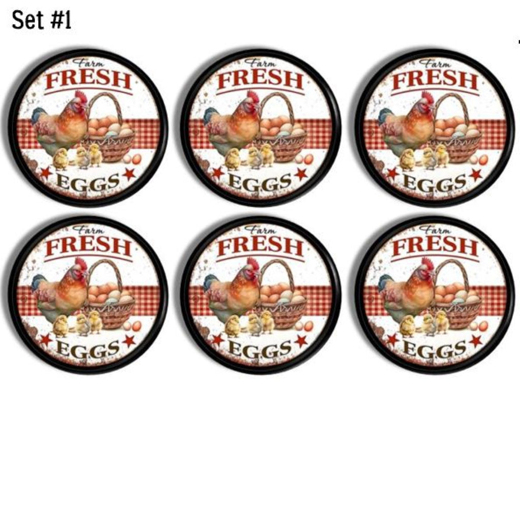 Farm Fresh Eggs Kitchen Cabinet Knobs, Chicken Drawer Pull Handles ...