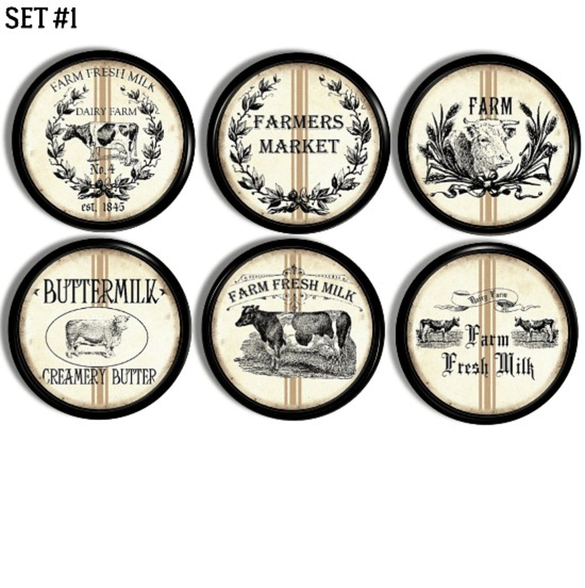 Farmhouse Cabinet Knobs – Vintage Dairy Farm Drawer Pulls – Handcrafted 360
