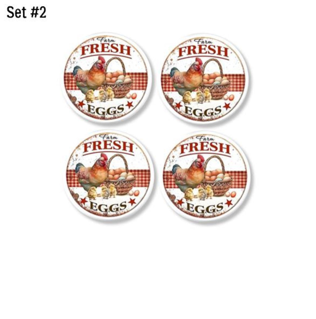 Farm Fresh Eggs Kitchen Cabinet Knobs, Chicken Drawer Pull Handles ...