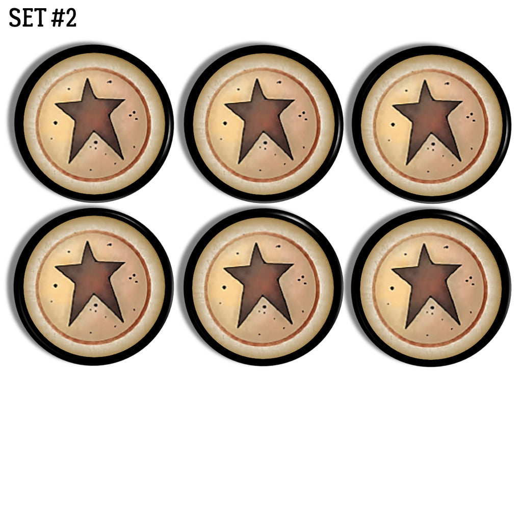 Rustic Western Star Cabinet Knobs - Decorative Primitive Drawer Pulls ...